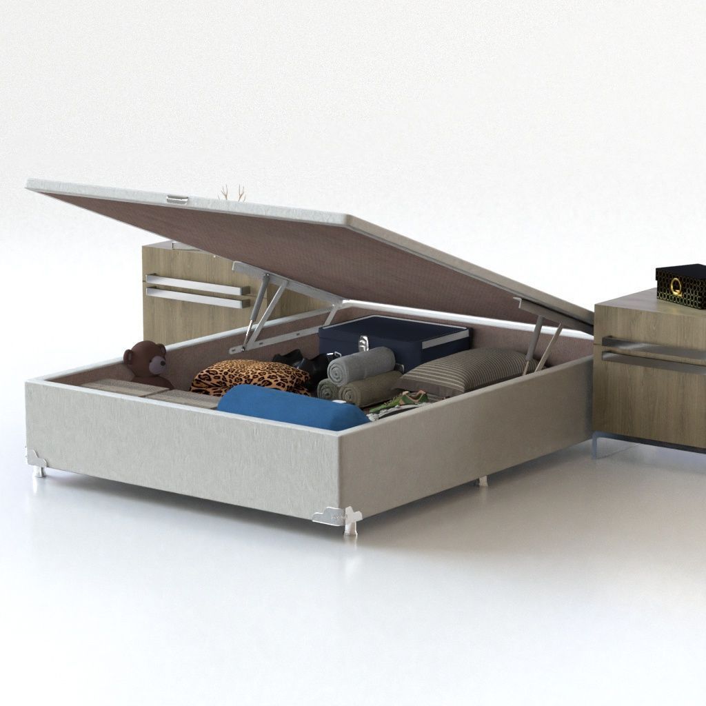 Box Baú Casal Probel Luxo Tela