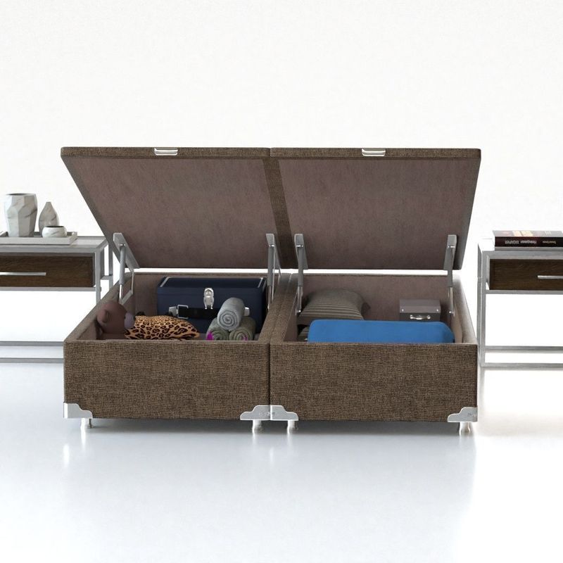 Box Baú King Bipartido Probel Luxo Tela