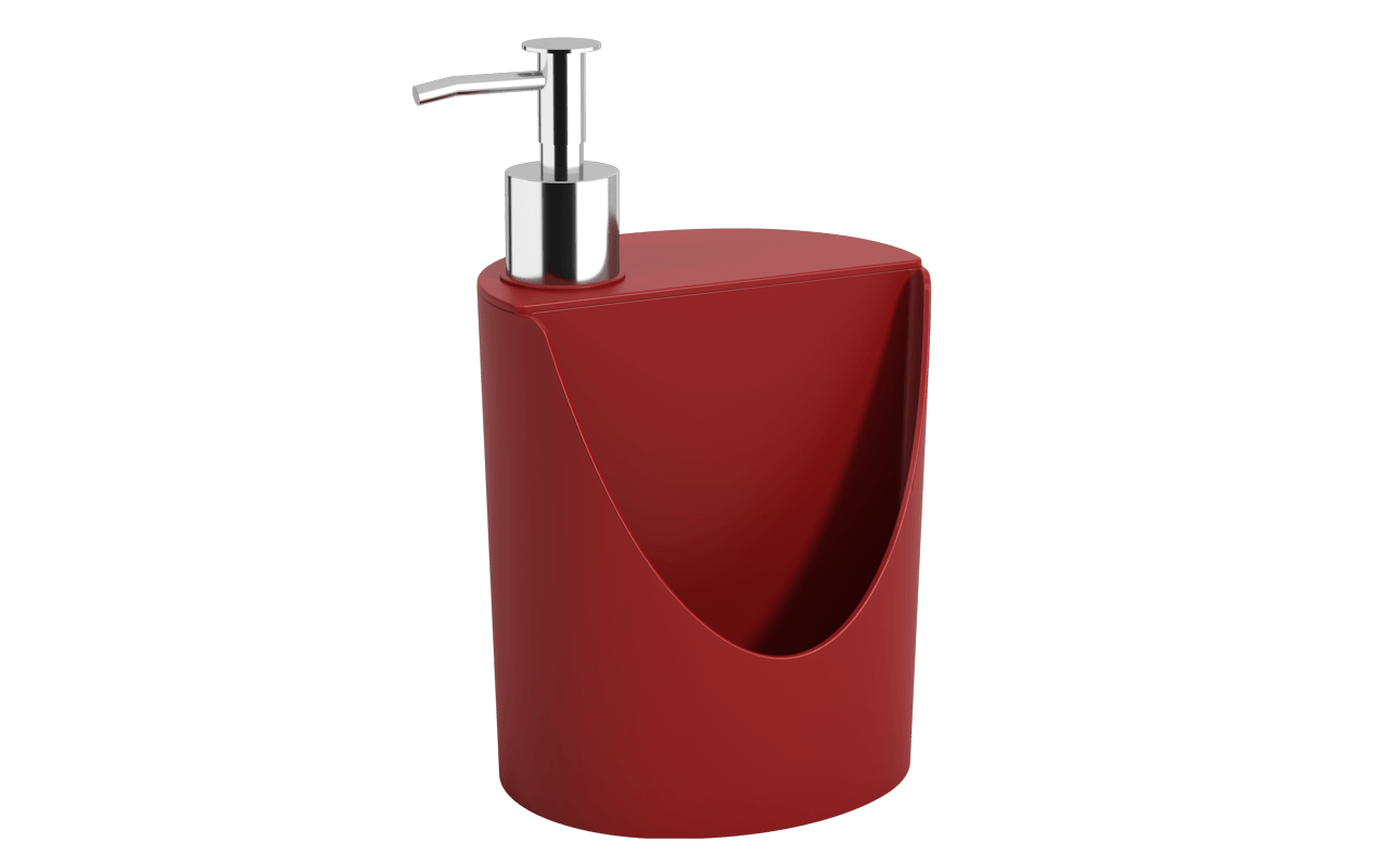 Dispenser Coza para detergente líquido e esponja 600ml, Vermelho Bold ...